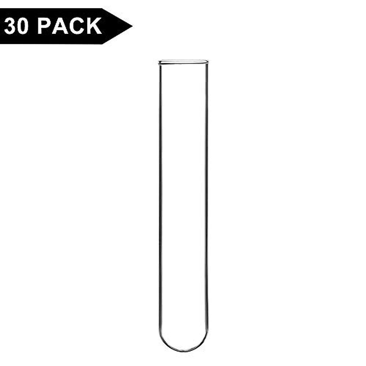 StonyLab Borosilicate Glass Round Bottom Test Tubes, 15mm OD X 100mm Length (Pack of 30)