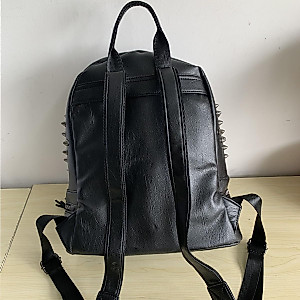 YOUNXSL Women Skull Rivet Backpack Purse Fashion PU Leather Designer Travel Bag Ladies Shoulder Bags(Black)