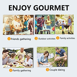 CYXI 5PCS BBQ Grill Tools Set,Grill Accessories,Portable Grilling Utensil Kit,Grilling and Camping Cooking Utensils Set for The Outdoors Travel, Picnics, RVs, Camping, BBQs, Parties