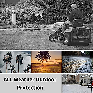 SEAZEN Waterproof Heavy Duty Lawn Mower Cover, UV and Dust Protection Lawn Tractor Cover, Universal Fit Garden Tractor Cover with Drawstring & Storage Bag