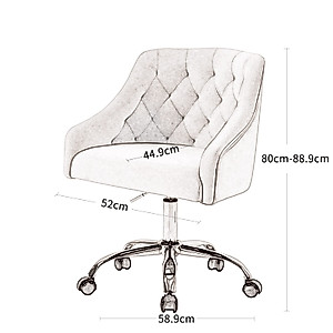 Modern Home Office Chair, Free Lift Chair, Velvet Swivel Armchair, Velvet Office Chair with Soft Seat (Pink)