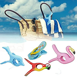 Beach Towel Clip, Bright Color Clothes Pegs, Animal Decorative Retaining Clip, Cute Towel Clamp, Plastic Towel Pin, Prevent Wind Clothespin(2pcs-B)