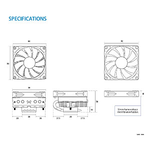 Scythe Shuriken 2 CPU Air Cooler, 92mm Low Profile (58mm Tall), Intel LGA1151, AMD AM4/Ryzen