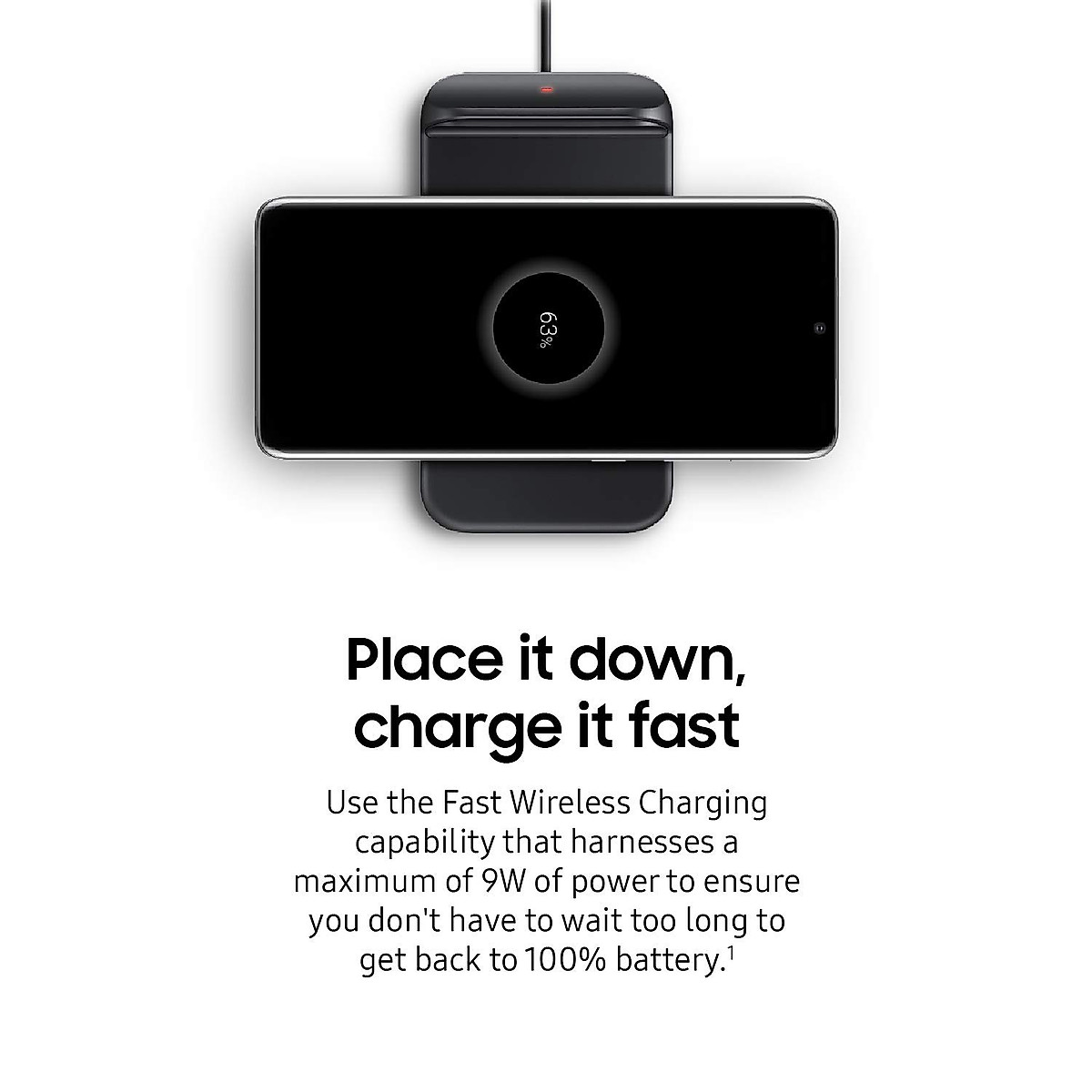 SAMSUNG Electronics Wireless Charger Convertible Qi Certified (Pad/Stand), for Galaxy Buds, Galaxy Phones, and Apple iPhone Devices - US Version - Black (US Version)