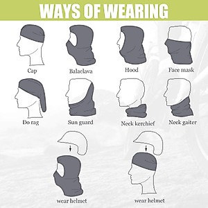 Balaclava Face Mask Adjustable Windproof UV Protection Hood (Black)