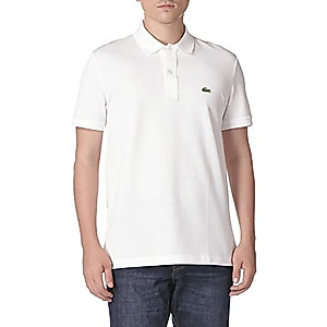 Lacoste Men's Classic Pique Slim Fit Short Sleeve Polo Shirt, White, Large