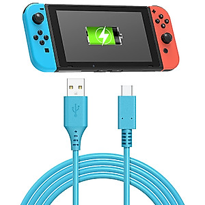 Fast Charging Cable for Switch/Switch Lite/Switch OLED/PS5/Xbox Series Controller, Long USB C Charger Cord for Samsung Galaxy S9 S8 Note 8 and Other USB C Cable (9.8ft) Blue