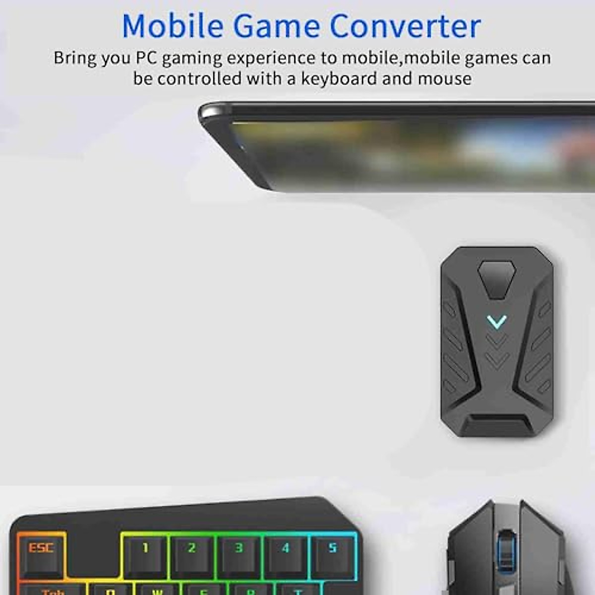 ciciglow Gaming Keyboard and Mouse Converter,Keyboard and Mouse Adapter,Bluetooth Keyboard and Mouse Converter,Mobile Game Converter,Suitable for iOS/Android System (Mix Pro)