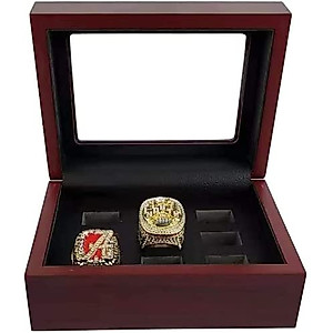 GFZYLQ Ring holder box Wooden Championship Storage Box BaseballCase jewelry organizer travel (9 holes)