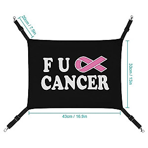 Fuck Cancer Pet Hammock Comfortable Adjustable Hanging Bed for Small Animals Dogs Cats Hamster