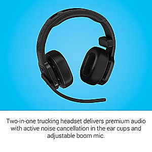 Garmin dēzl™ Headset 200, 2-in-1 Premium Trucking Headset, Active Noise Cancellation, Superior Battery Life and Memory Foam Ear Pads,Black
