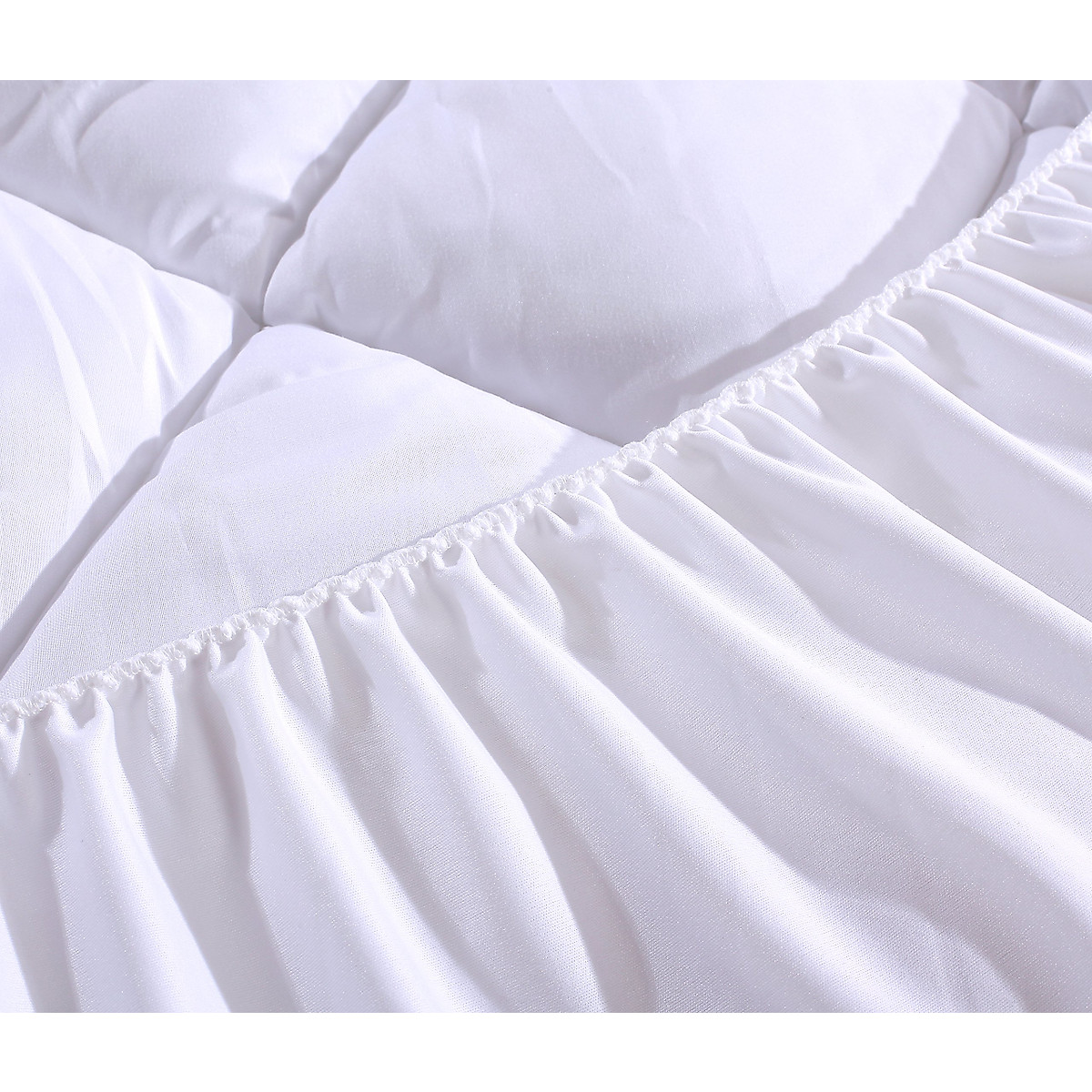 Premium Plus Mattress Pad, Breathable, Quilted Topper, Deep Pocket, Stretch to Fit, Microfiber, Extra Plush, RV Short King 72 by 75 inches, 18 inch Depth, 15 oz Fill per sq yd White