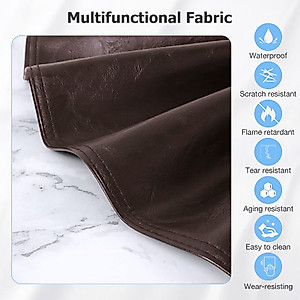 Premium Headrest Cover for Recliner Chair, Vinyl Leather furniture Sofa Headrest Covers, Flame Retardant Wear Resistant Recliner Headrest Cover for Office Chair Theater loveseat Seat, 17W*27L (Brown)