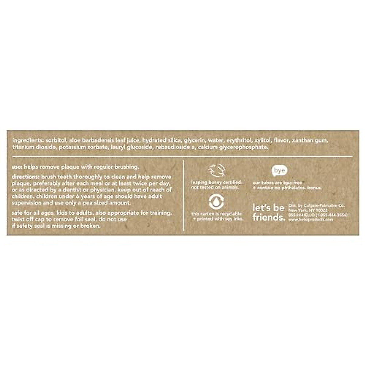 hello Kids Natural Watermelon Fluoride Free Toothpaste, Vegan & SLS Free