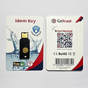 GoTrust Idem Key – A, IP68 Waterproof, Multi-Protocol Two-Factor Authentication Security Key, USB-A/NFC, FIDO2 L2 Certified - Safeguard Your Online Accounts