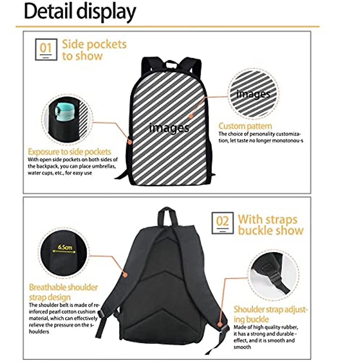 SEANATIVE Children School Backpack Cute Cow American Sunflower Flag Funny Print Kids Shoulder Bookbag Travel Casual Daypack