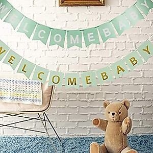 Amosfun Baby Shower Pennant Banner Party Birthday Triangle Flag Baby Banner Welcome Baby Bunting Baby Birthday Banner The Banner Pull The Flag Decorate Decorative Items Letter