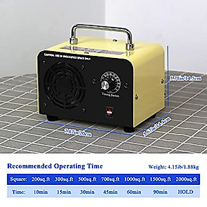 Commercial Ozone Generator, 10,000mg/h Industrial Ozonator Deodorizer Ozone Machine Odor Remover, for Room Home Bar Farms Cars and Pets Powerful Cleaning (Yellow)