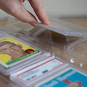 Simply Genius (25 Pack Ultra Collectible Cards Storage Tray Holder Fits Sports Cards in Slabs Graded by PSA and Pro Trading Cards for 3 Ring Trading Card Binder Pages