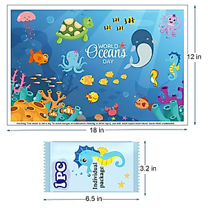 Disposable Stick-on placemats for Baby&Toddler&Kids, Sticky Table Cover placemats for Restaurant/Travel, Waterproof Cover 12''x18''（Individual Package）…