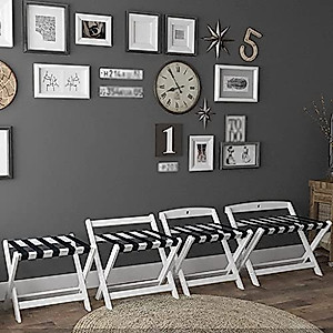 DIEFMJ Foldable Luggage Rack - Solid Hardwood Foldable Storage/Organization Shelf - Easy Assembly - for Home, Bedroom & Travel (Color : White)