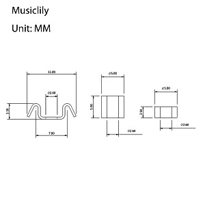 Musiclily Metal Vintage String Guides String Trees for Strat Squier Style Electric Guitar, Chrome (10 Pieces)