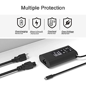 HotTopStar 65W USB C Charger for Dell XPS 9250, 65W Laptop Charger Replacement for Dell XPS 13 9350 9300 9365 9370 Dell Latitude 13 7370 Latitude 12 7275 5280 7280 Latitude 14 5480 7480