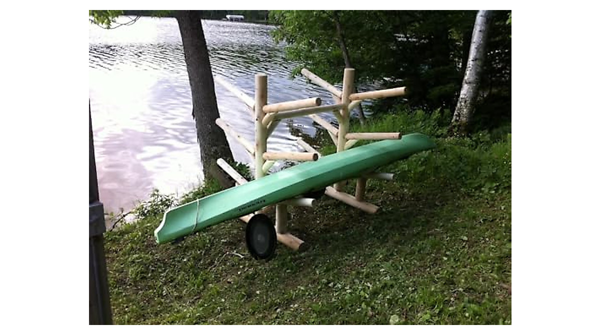 Log Kayak Rack - Durable Outdoor & Garage Storage for Kayaks & Canoes