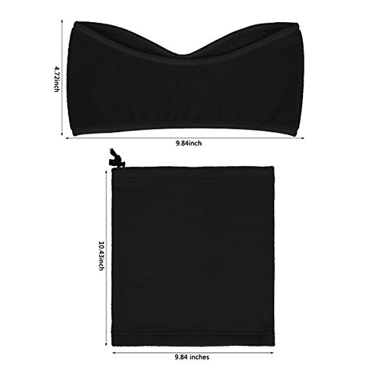 6 Pieces Fleece Ear Warmers Headband Winter Neck Gaiter (Black)