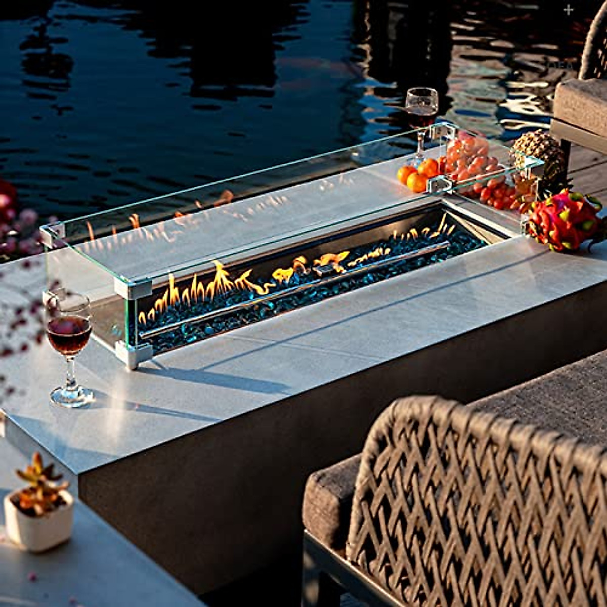 hotwolf 8Pcs DIY Wind Flame Guard Corner Glass Connector Kit, for Thickness 5/16 Inch Glass,Silver Fire Pit Wind Guard Corner Hardware,for Rectangle Square Glass Wind Guard