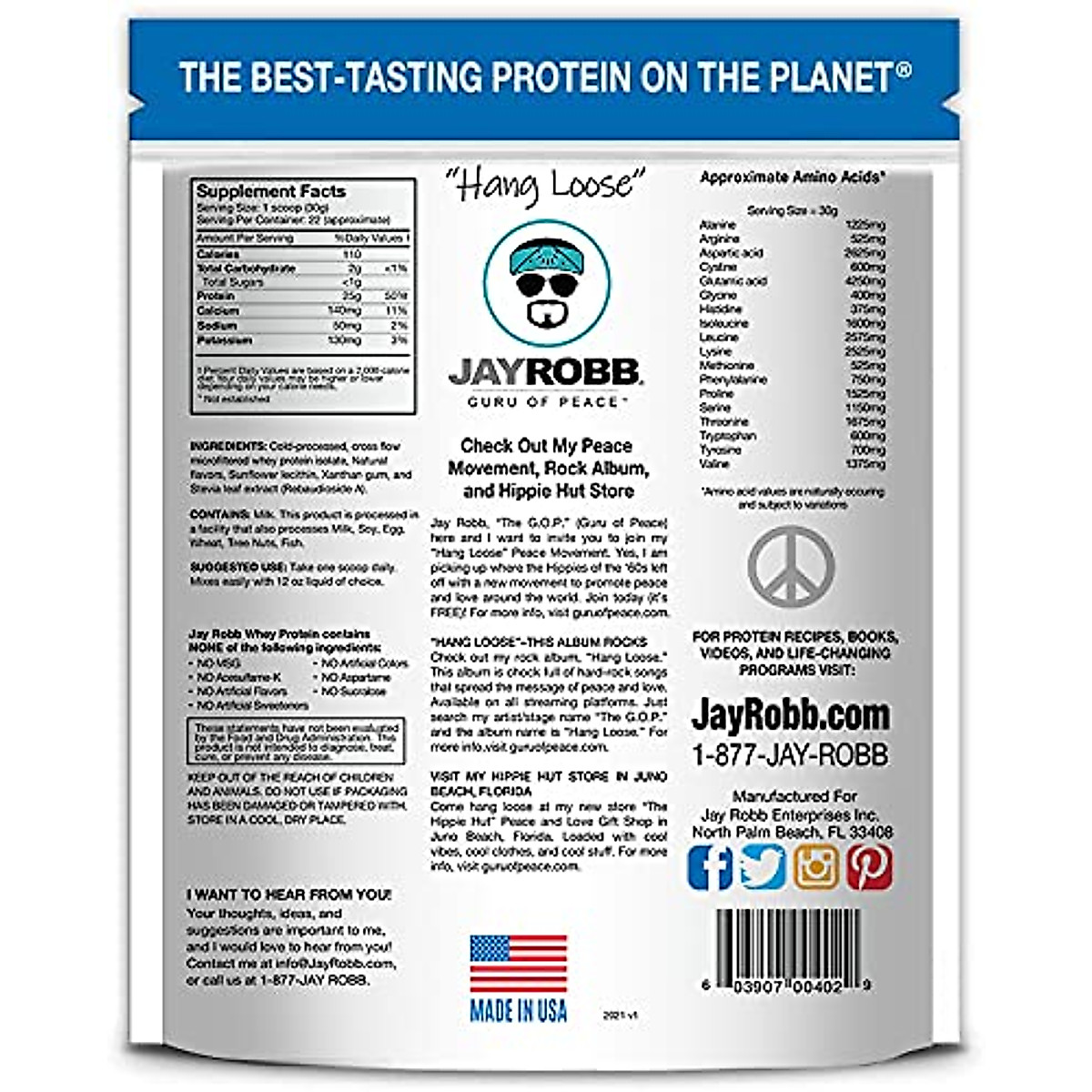Jay Robb Whey Protein (Vanilla, 1.5 Pound)