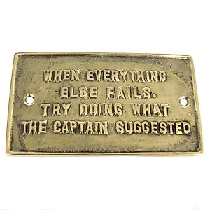 TG,LLC Treasure Gurus Solid Brass Ships Plaque Listen to The Captain!