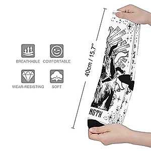Tarot Card Strength Socks for Women Socks for Men Crew Socks for Boys Mid Socks for Girls Stocking Stuffers for Teens Casual Athletic Sport Dress Socks