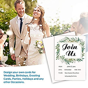 Ohuhu Blank White Cards and Envelopes 100 Pack, 5 x 7 Heavyweight Folded Cardstock and A7 Envelopes for DIY Christmas Greeting Cards, Wedding, Birthday, Invitations, Thank You Cards & All Occasion