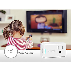 VIEWISE Smart Plug Mini, Wi-Fi Switch Outlet Socket, No Hub Required, Works with Alexa, Control Your Devices from Anywhere, Mini Size, Amazon Echo Voice Control (1 Pack)