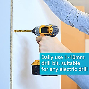 LAMPTOP Titanium Twist Drill Bit Set and Metric Metal Hss Drill Bit Set 135° Tip for Metal, Plastic, Copper, Aluminum, Wood of Small Drill Bit Set 1.5mm to 10mm, with Sturdy Case (100 Piece)