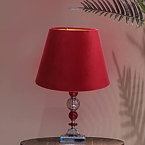 Uonlytech Chandelier Lamp Shades Fabric Barrel Lampshade Lamp Cover Small Clip On Lamp Shade for Table Wall Floor Lamp E27 Red