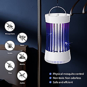 Lulu Home 2 Packs Indoor Bug Zapper with Fan, 1500V High Voltage Lighted Mosquito Lamp Trap, USB Cable Plug-in Electric Insect Killer Catching Moth Mosquitoes Gnat Fruit Flies (NO Battery)