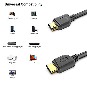 BENFEI HDMI to HDMI Cable, 4K@60Hz High Speed 6ft HDMI 2.0 Cable, 18Gbps, 4K HDR, 3D, 2160P, 1080P, Ethernet, Audio Return(ARC) Compatible with UHD TV, Blu-ray, Xbox, PS4, PS3, PC - 6 ft