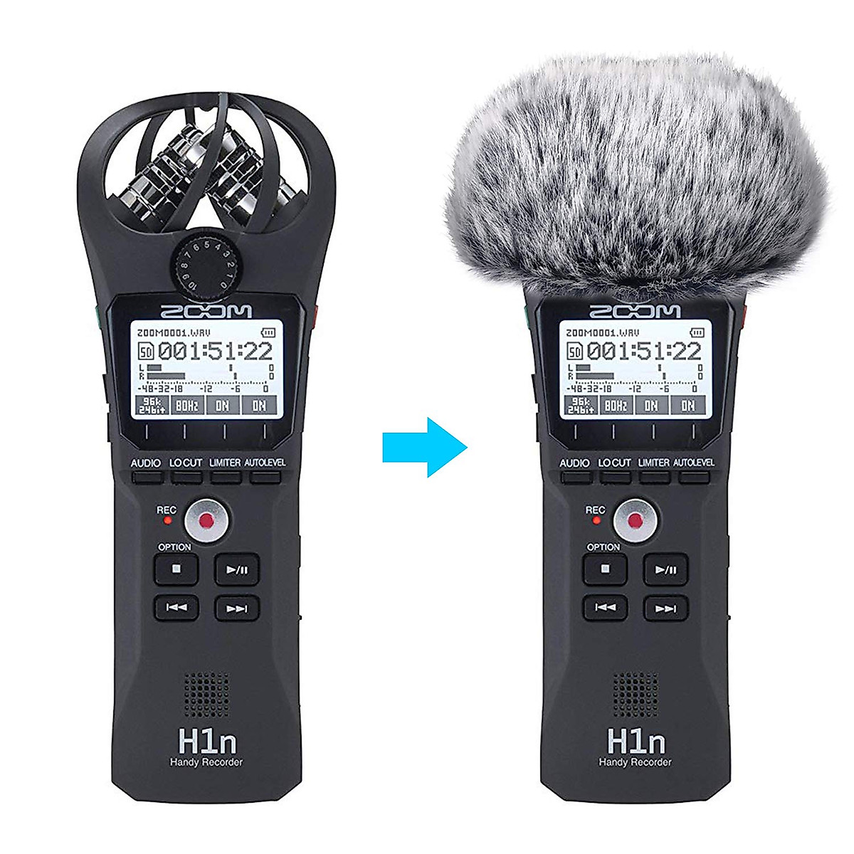 SUNMON H1N Microphone Windscreen Muff Suitable for Zoom H1n Handy Portable Digital Recorder to Reduce Noise