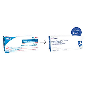 Dukal Cotton Tipped Applicators 6 inch Pack of 200 Swabsticks Wood Shaft 100% Cotton tip Sterile swabsticks for Medical Applications Latex-Free Single use