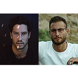 JOON-joon Reading Glasses Men 2 Pairs Sports Style Comfortable and Flexible Blue Light Blocking Readers for Men+2.0