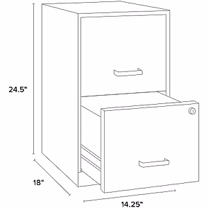Hirsh Industries Space Solutions 18" Deep Metal 2 Drawer Metal File Cabinet Pink