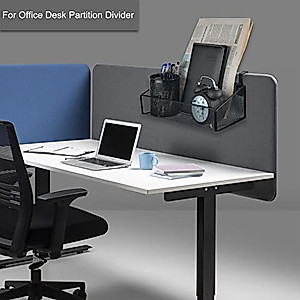 Bedside Shelf for Bed & Bunk Bed Storage Basket Office Cubical Wall Hanging Organizer - 5 Different Size Hooks - College Dorm Home Office Essentials for Phone,Book,Drink,Tissue (Black)