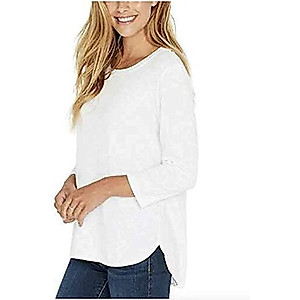 Kirkland Signature Ladies' Cotton Slub Tee (White, XX-Large)