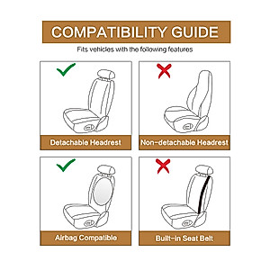 Pariitadin Leather Car Seat Covers Front Pair, Waterproof Faux Leather Seat Covers for Cars, Non-slip Car Interior Covers Universal Fit for Most Cars Sedans Trucks SUVs, Black/Red