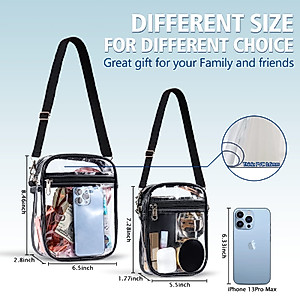 Wreiynn Clear Bag Stadium Approved - Clear Purse Bag with Adjustable Strap, Clear Concert Bag for Women Sports Events