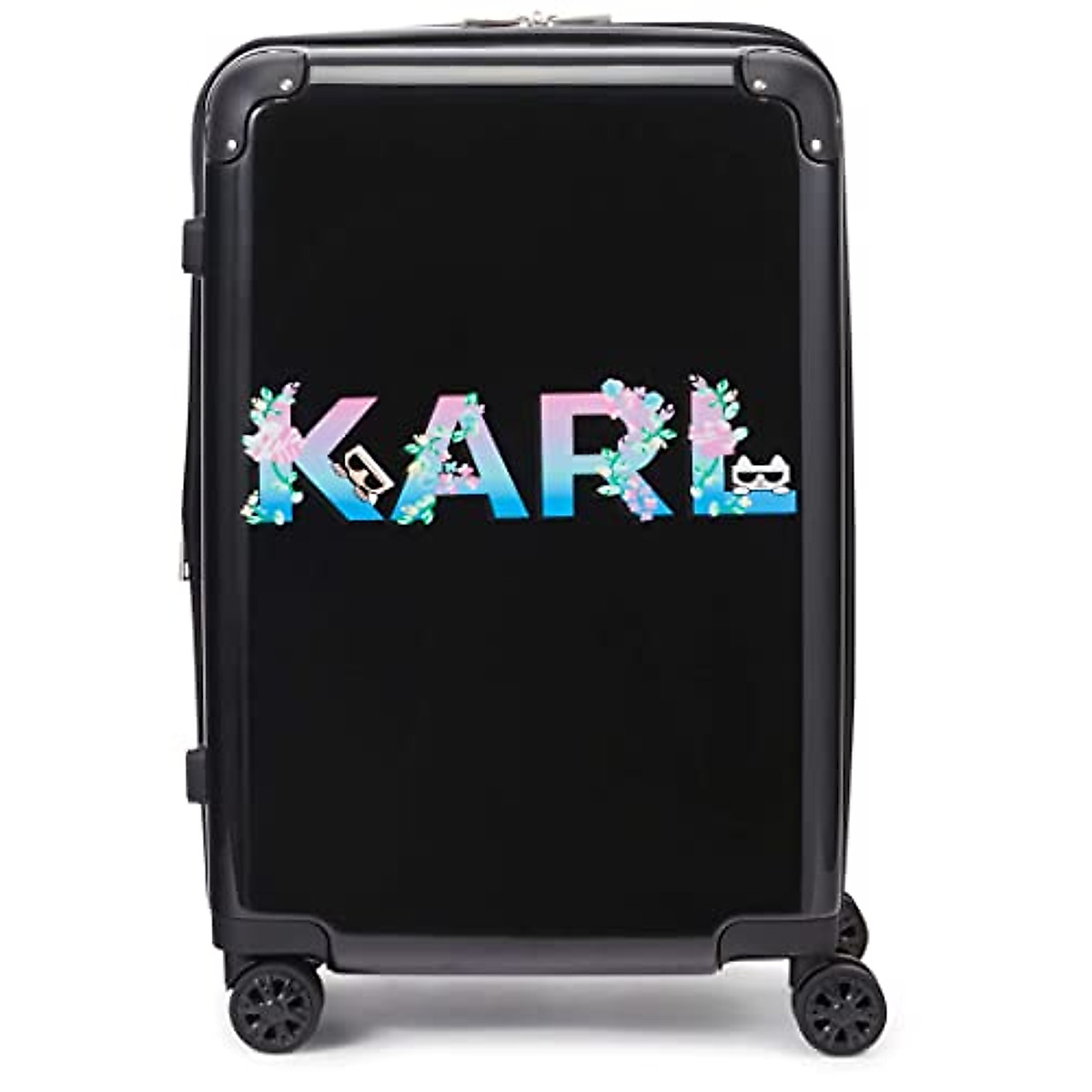 Karl Lagerfeld Paris Flowers 25" Upright Luggage, Black