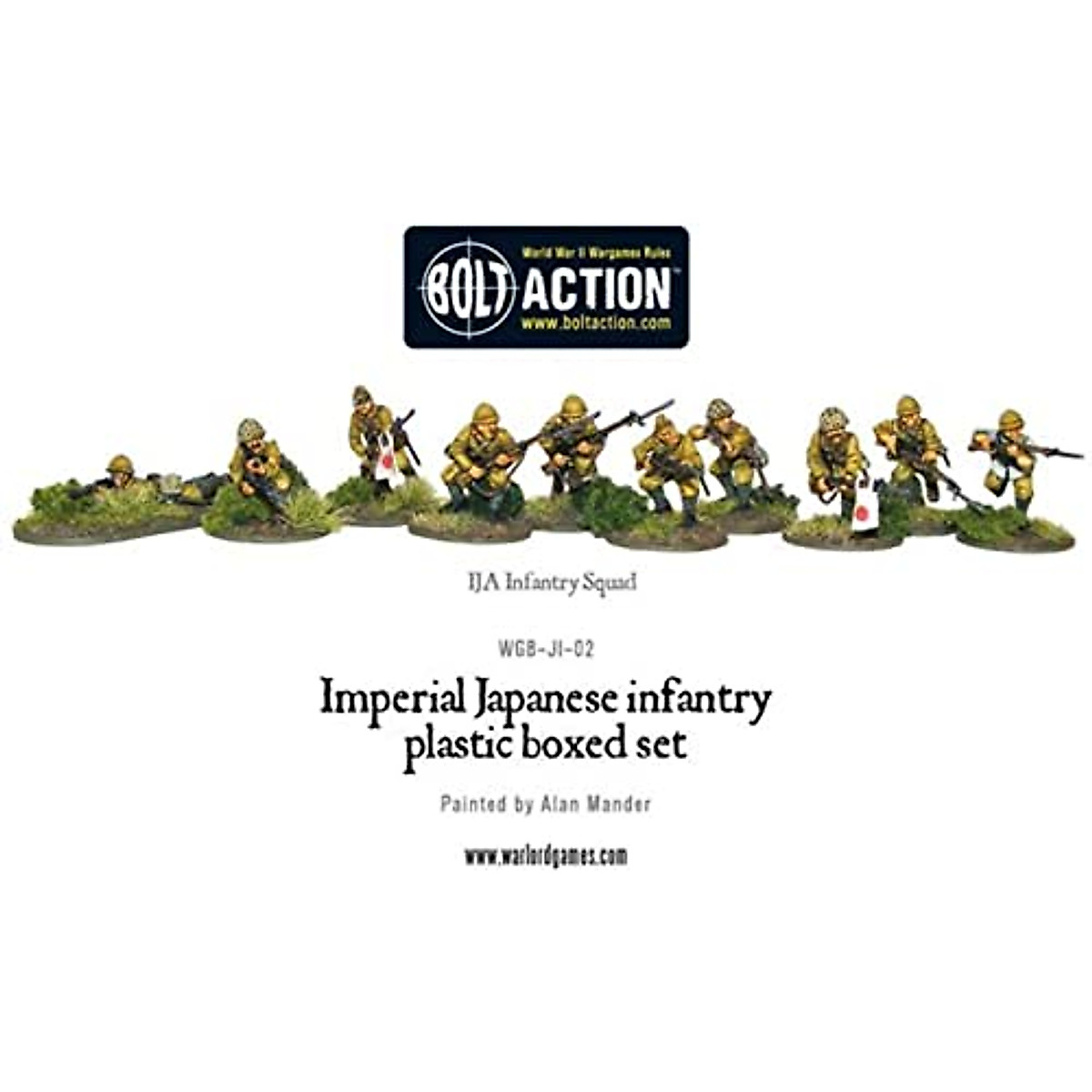 Warlord Bolt Action Imperial Japanese Infantry 1:56 WWII Military Wargaming Figures Plastic Model Kit, Small