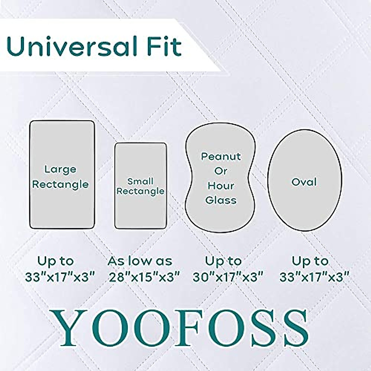 Yoofoss Waterproof Bassinet Mattress Pad Cover 2 Pack Fit for Hourglass/Oval Bassinet Mattress, Baby Bassinet Mattress Protector for Boys and Girls 32X16in